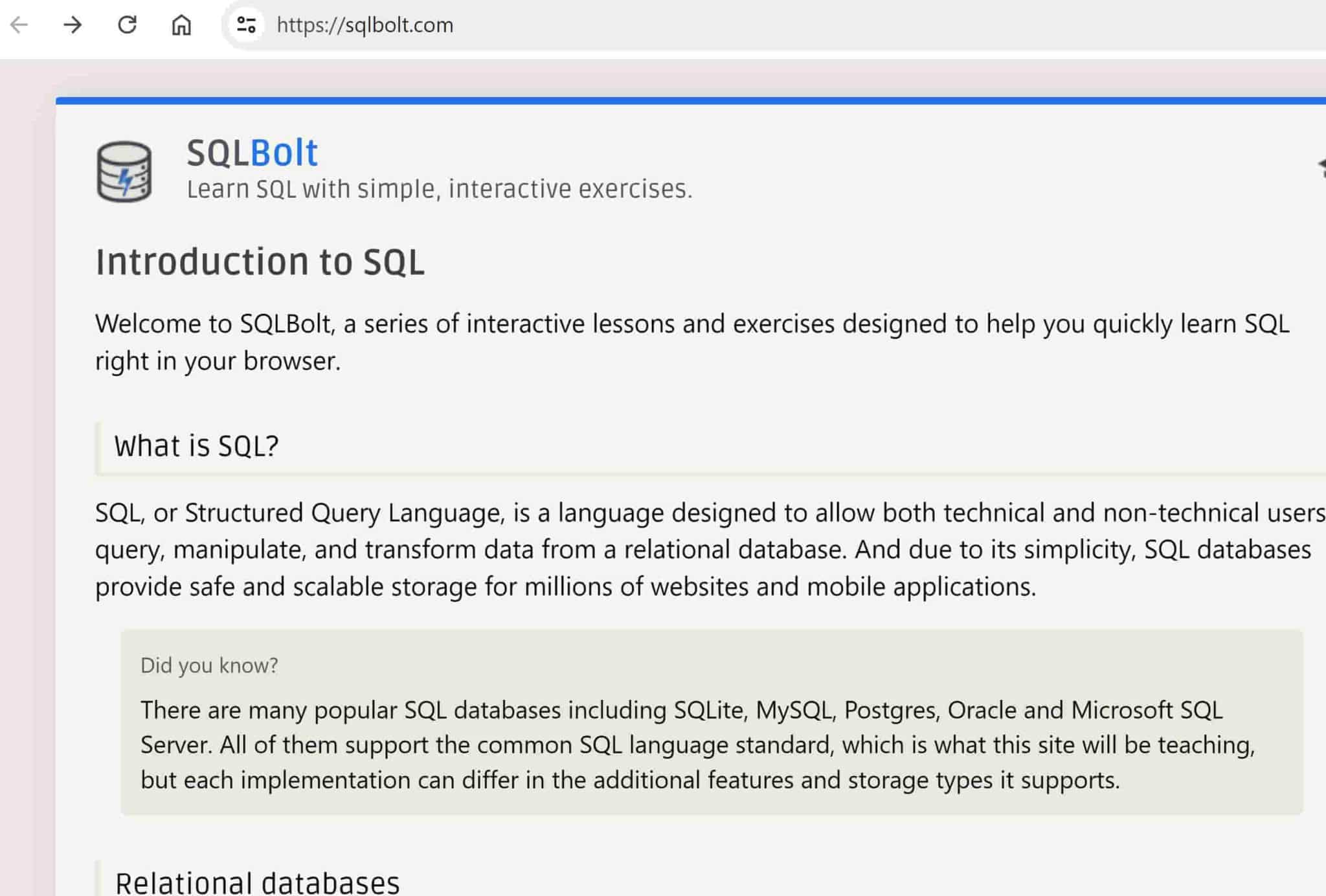 معرفی ۱۰ تا از بهترین سایتها برای یاد گیری SQL و SQL server